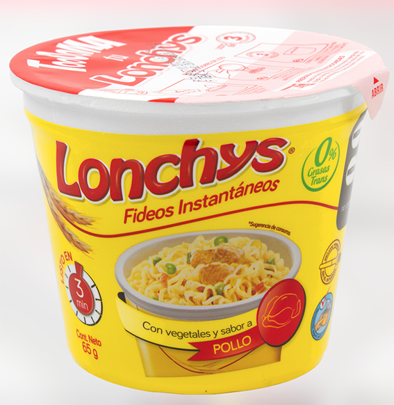 FIDEOS LONCHYS 65G POLLO INSTANTANEO | TIA S.A.